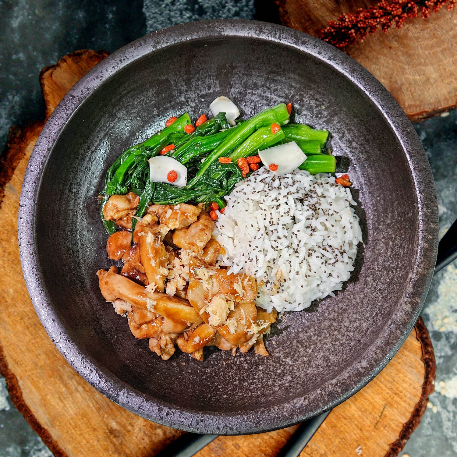 D. Healthy Xo Stir Fry Chicken W/ Seasonal Vegetables And Jasmine Rice ...